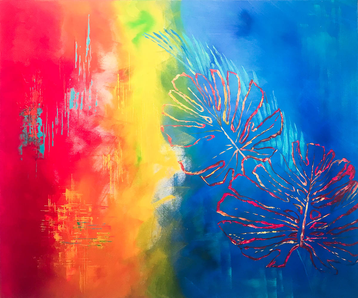 Abstract #4. Diptych, Acrylic Painting, Canvas 120 x 100 cm each (47 x ...